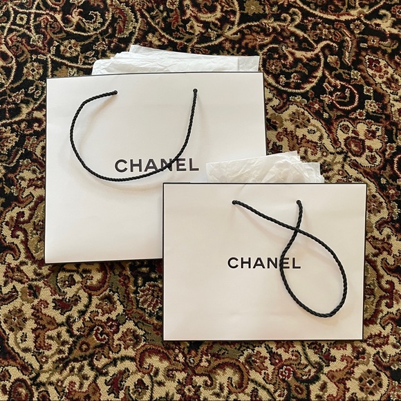 CHANEL | Bags | Chanel Bundle Of 2 Shopping Bags Paper Bags | Poshmark